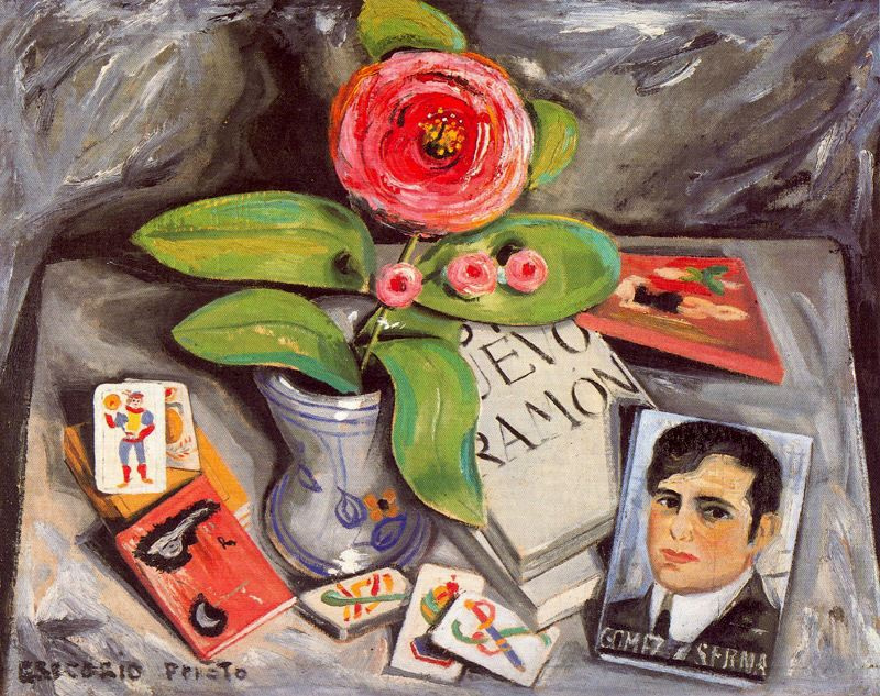 Gregorio Prieto Muñoz Red flower in a vase: Descripción de la obra ...