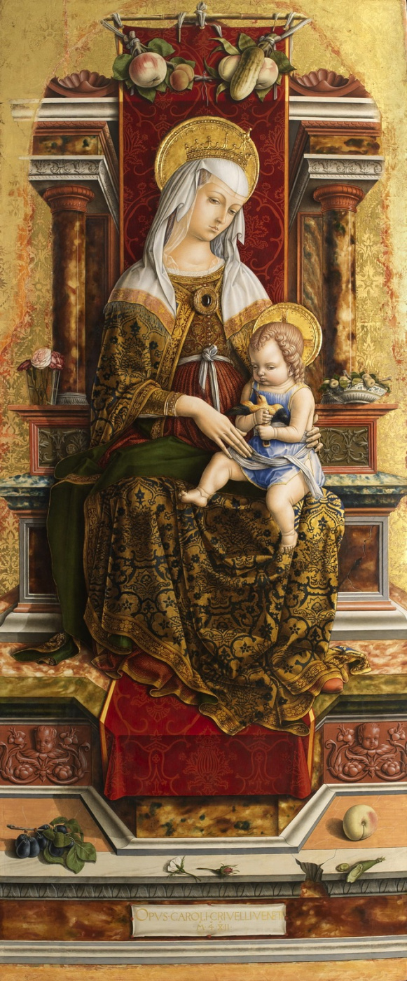 Buy a digital copy: Carlo Crivelli - Madonna on the throne. Altar Triptych Camerino, the central ...