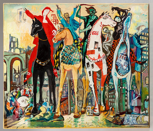 Апокалиптические всадники, 1900, 70×60 cm by Alexander Davidovich ...