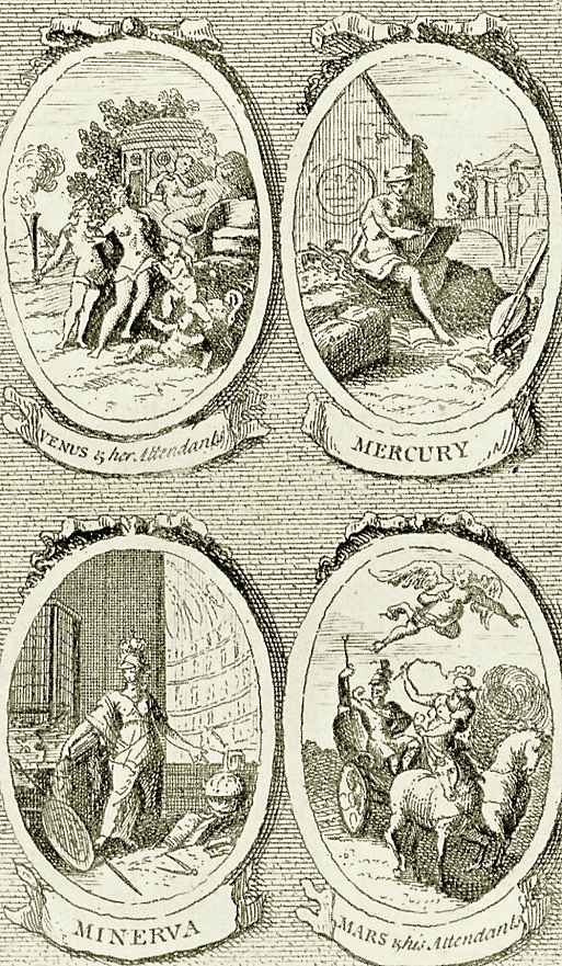 William Hogarth Venus, mercury, Minerva, Mars and its satellites, 1722 ...