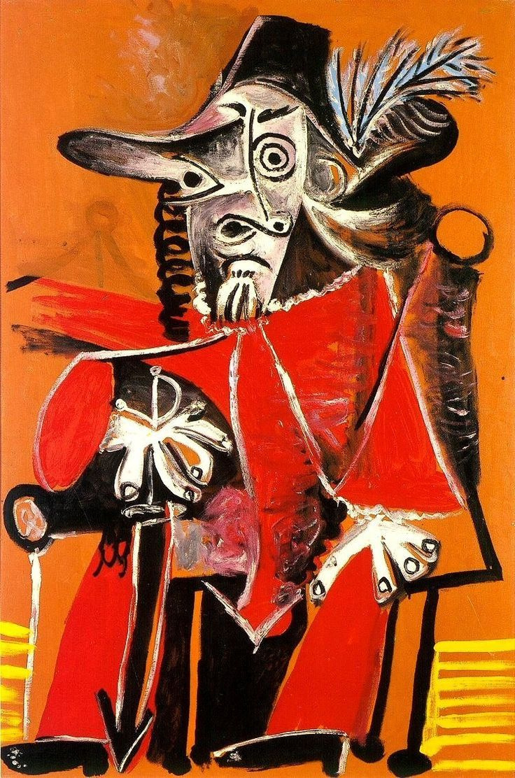 Seated musketeer with sword, 1969, 130×195 cm by Pablo Picasso: History ...