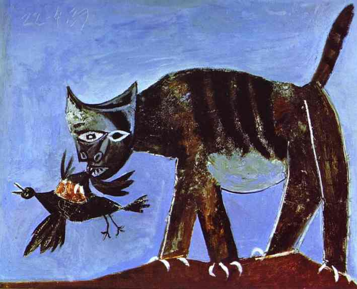 Pablo Picasso Gato atrapando un pájaro, 1939, 100×81 cm: Descripción de ...