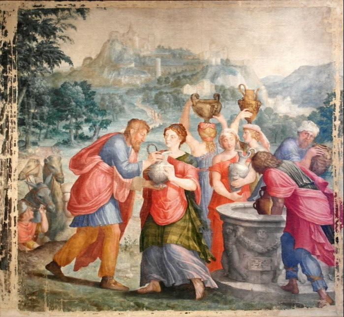 Ламберт Ломбард (1505-1566) Isaac and Rebecca, 1535 : Descriptif de l ...