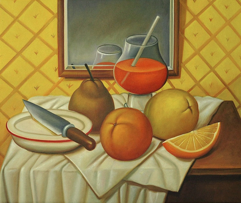 Still life with fruit, 2003, 121×100 cm by Fernando Botero: History ...