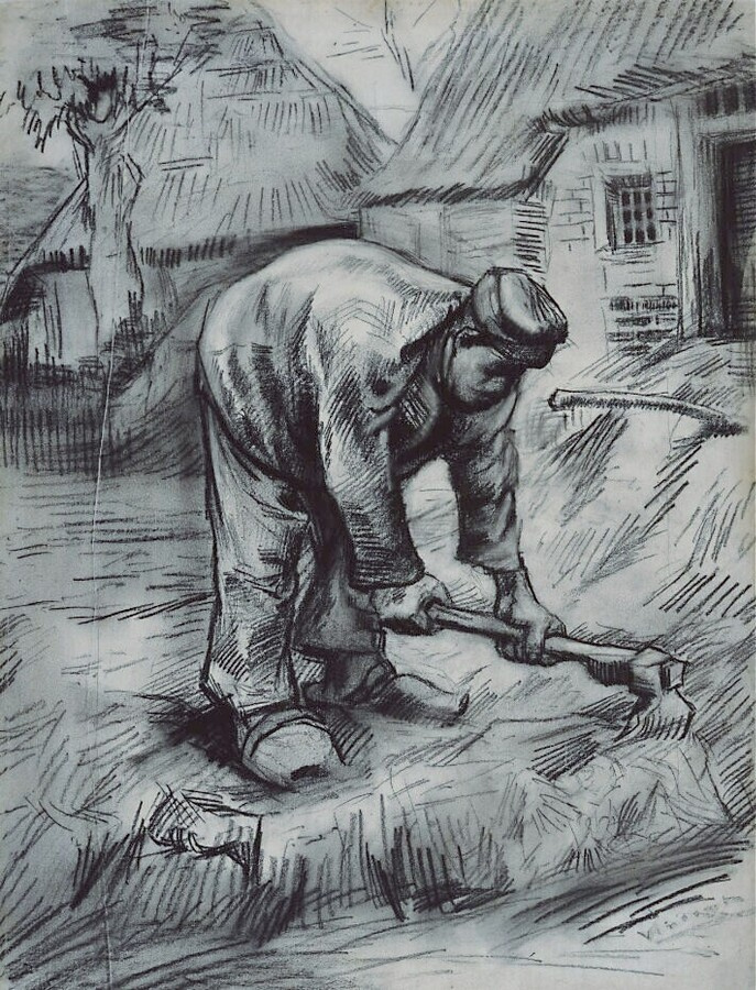 Vincent van Gogh Paysan avec houe, 1885 : Descriptif de l'œuvre | Artchive