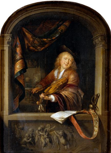 Gerrit (Gerard) Dow Violinista en la ventana, 1665, 29×40 cm ...