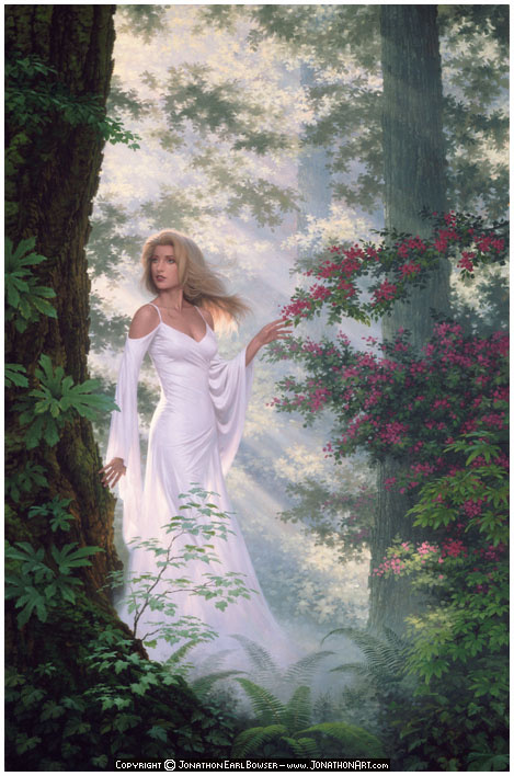 Jonathan Graf Bowser Girl in white in the woods: Werkbeschreibung | Artchiv