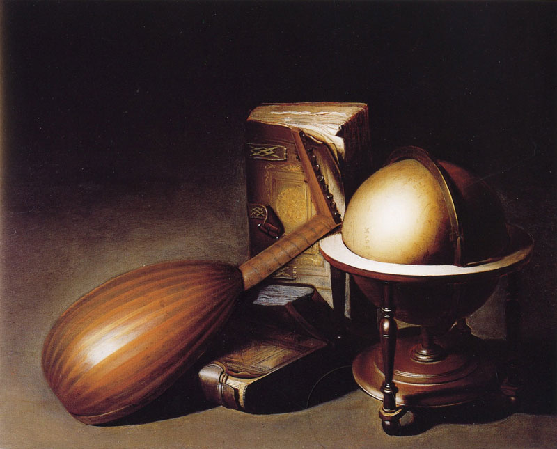 Gerrit (Gerard) Dow Still life with globe, lute and books, 1635, 30×23 ...