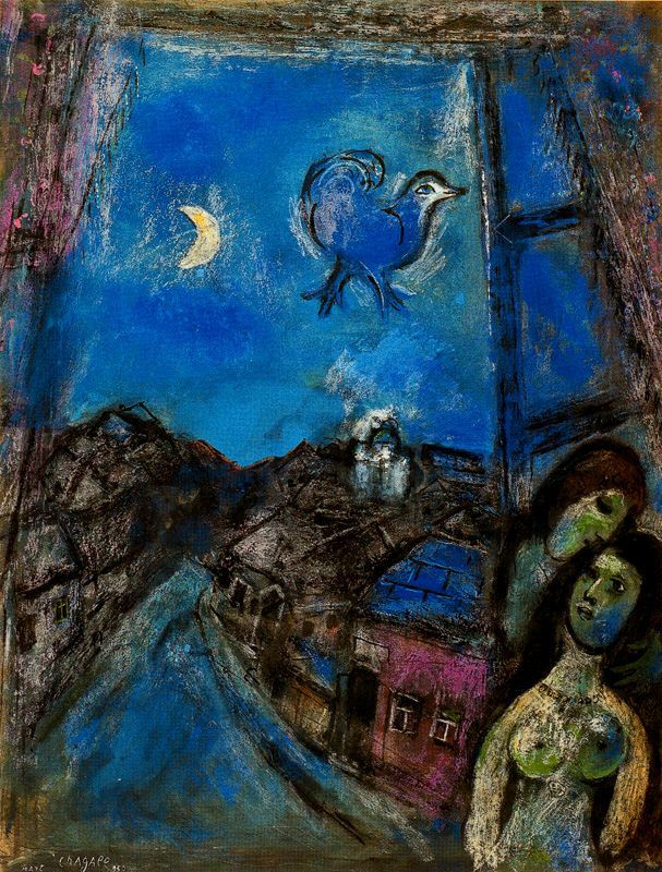 Evening at the window, 1950, 50×65 cm by Marc Chagall: History ...