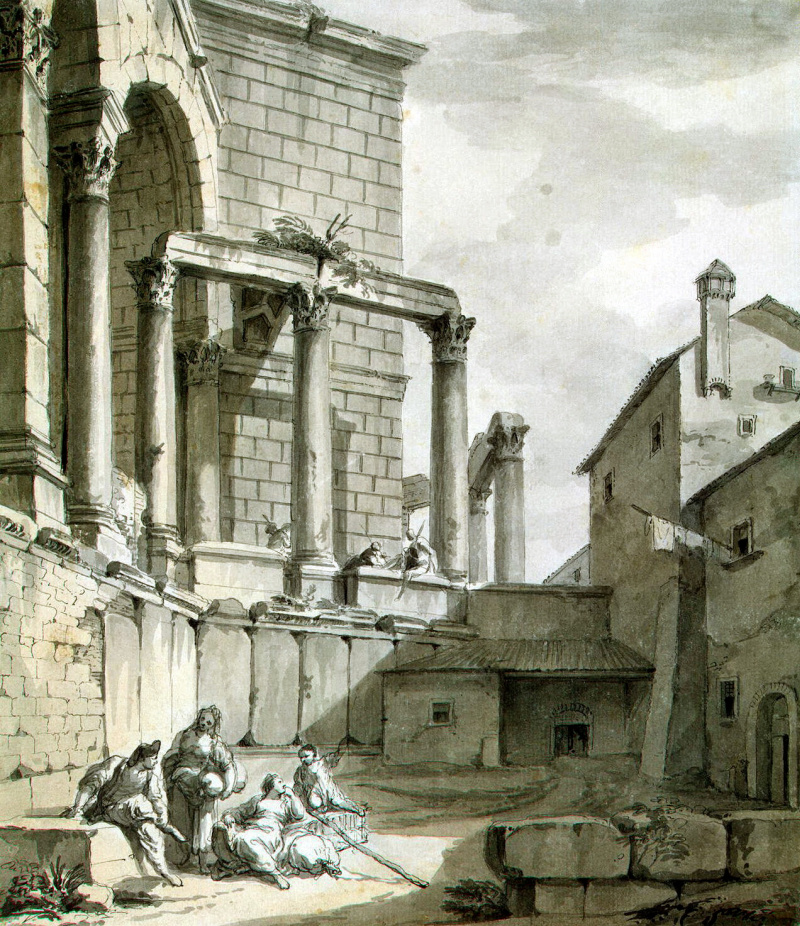 Charles-Louis Klerisso View of the temple of Jupiter in Diocletian's ...