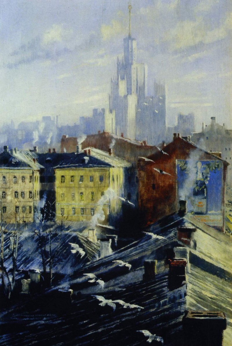Yuri Ivanovich Pimenov Techos de moscú, 1952, 60×90 cm: Descripción de ...