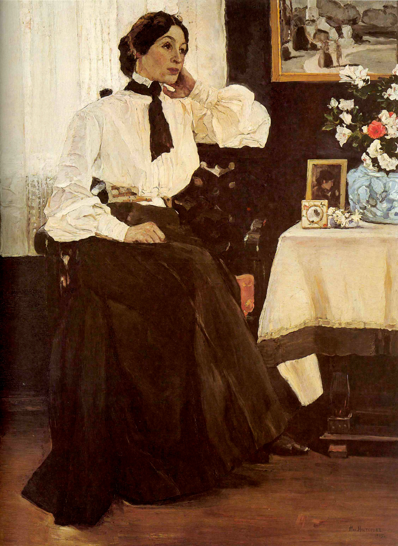 Buy digital version: A portrait of his wife, E. P. Nesterova by Mikhail ...