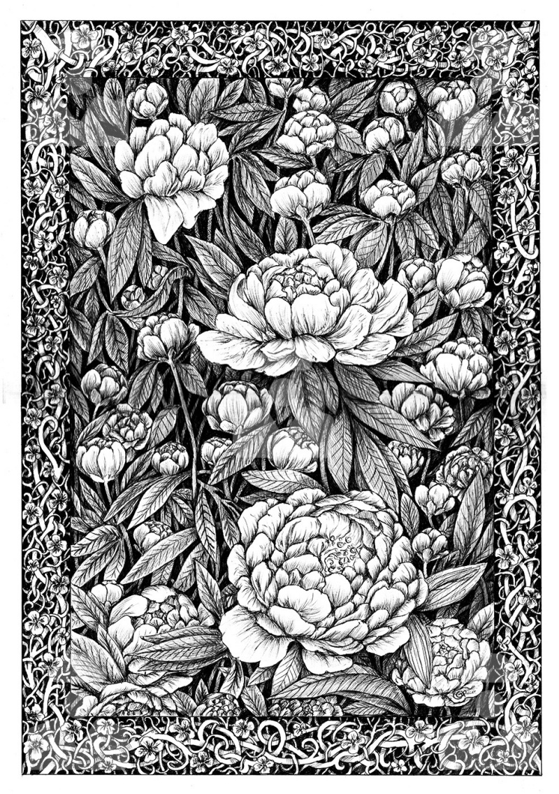 Peonies, 30×42 cm by Maria Vladimirovna Strelnikova: History, Analysis ...