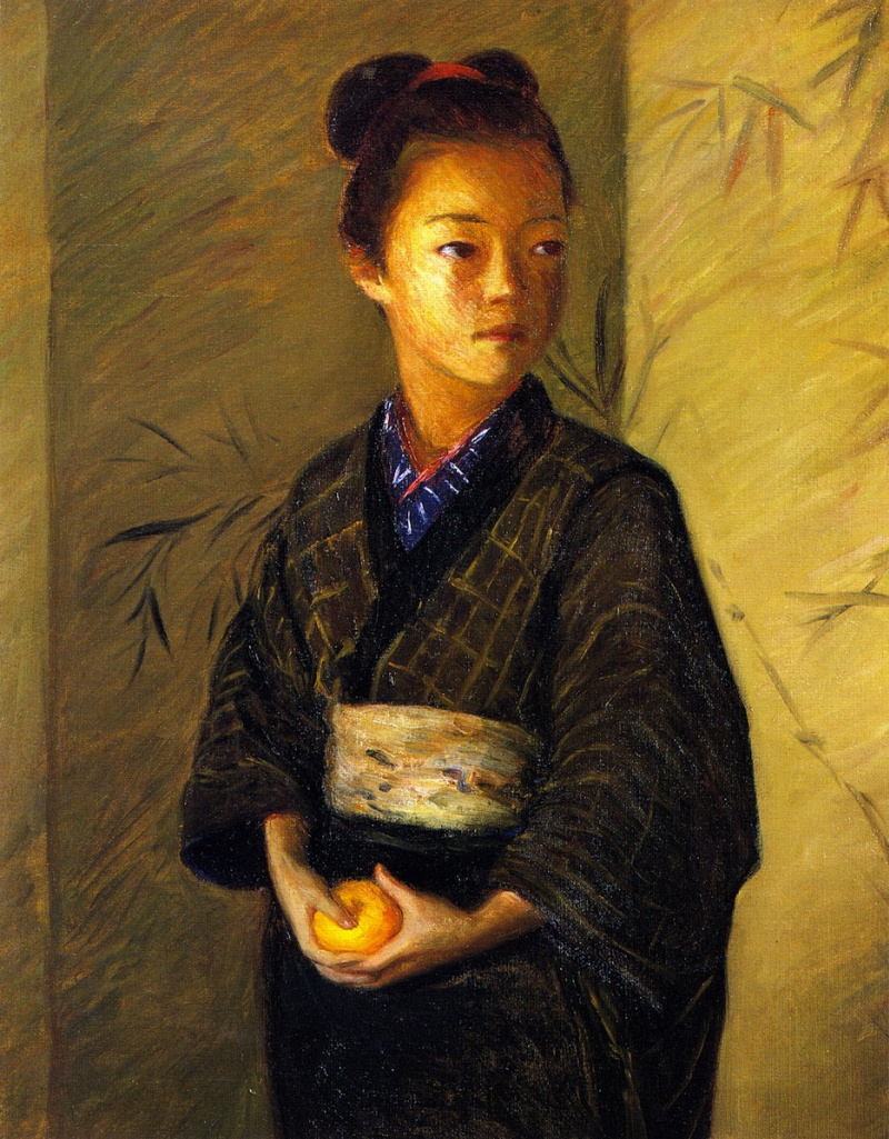 Lila Cabot Perry Portrait d'une jeune fille à l'orange, 1901, 64×79 cm ...