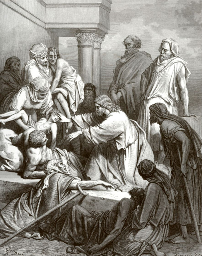 Paul Gustave Dore Jesus Christ heals the sick, 1877: Descripción de la ...