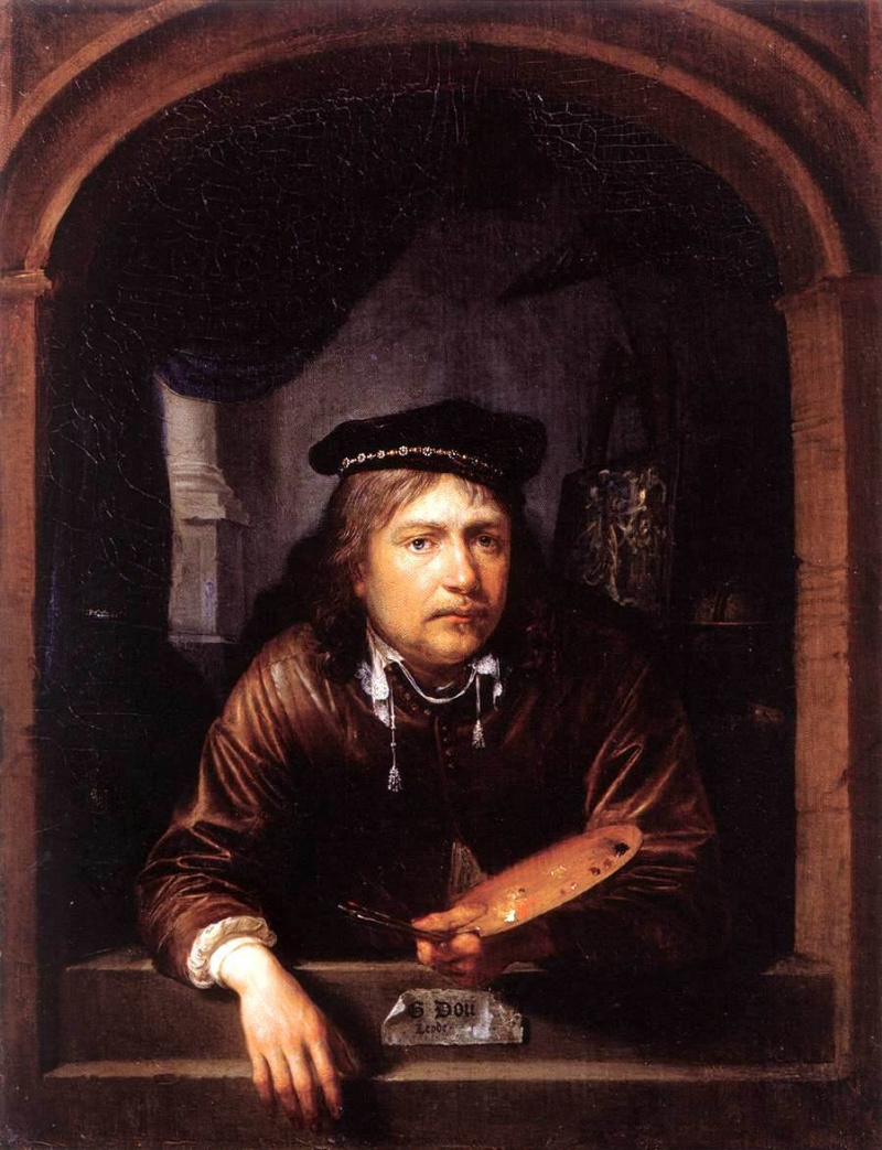Gerrit (Gerard) Dow Autoportrait à la fenêtre, 1657, 31×44 cm ...