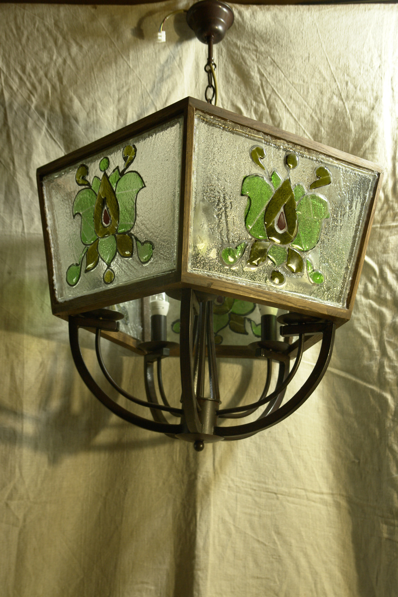 Igor Yurevich Drozhdin Lustre avec plafond de vitrail en technique de ...