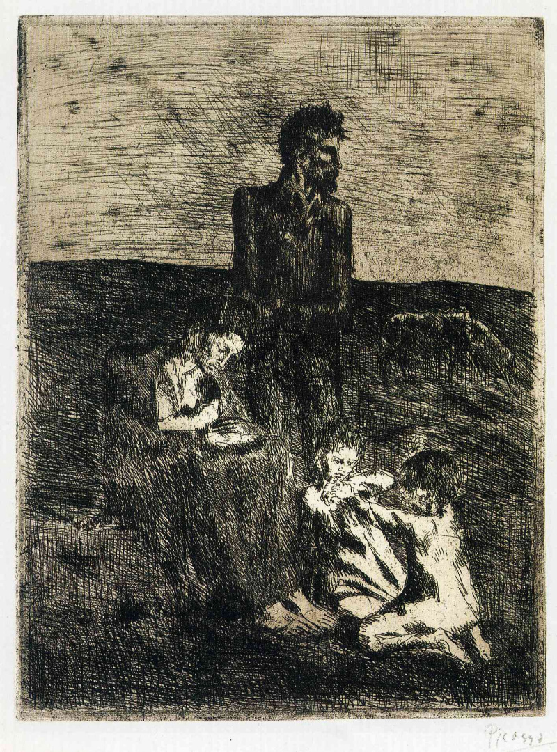 Pablo Picasso The poor, 1913, 18×23 cm : Descriptif de l'œuvre | Artchive