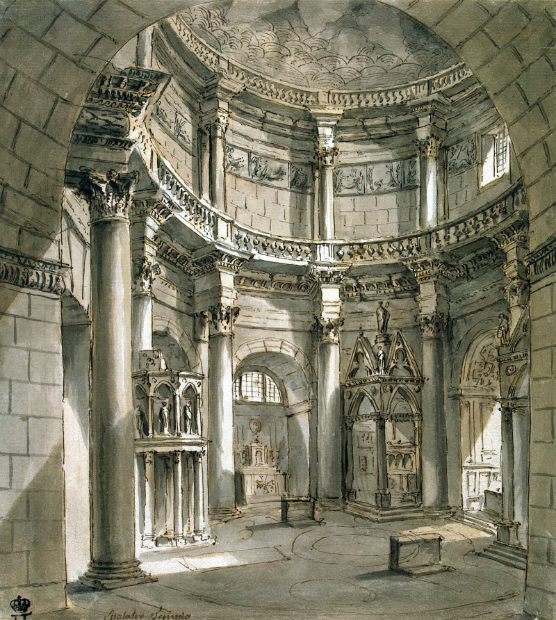 Charles-Louis Klerisso The interior of the temple of Jupiter in the ...