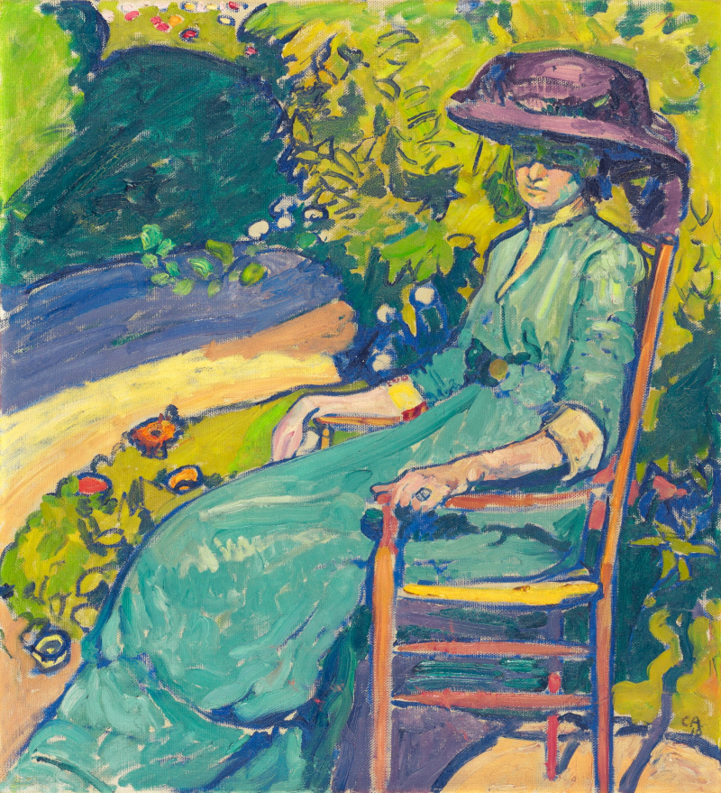 A young woman in the garden. Portrait Of Amy Moser, 1910, 92×99 cm by ...