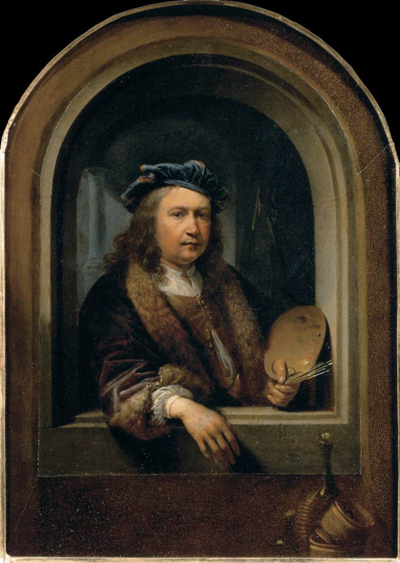 Gerrit (Gerard) Dow Autoportrait avec une palette dans la niche, 1660 ...