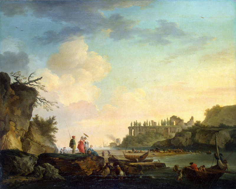 Claude Joseph Vernet The ruins at the mouth of the river : Descriptif ...