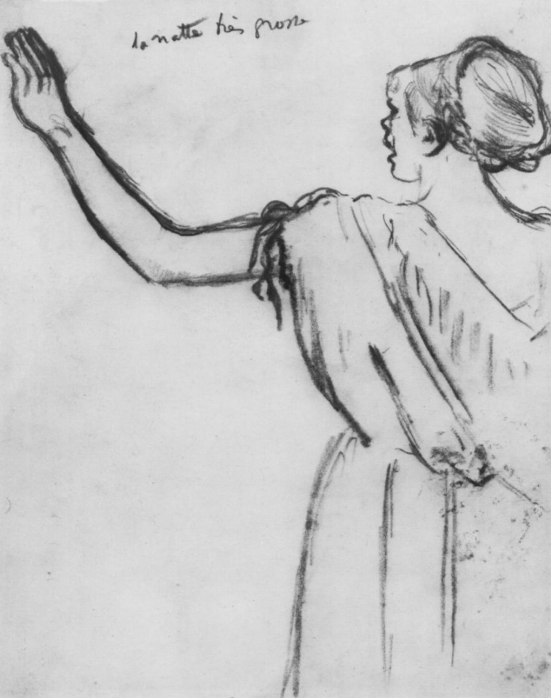 Edgar Degas The singer Rose Caron with a raised left hand, the figure ...