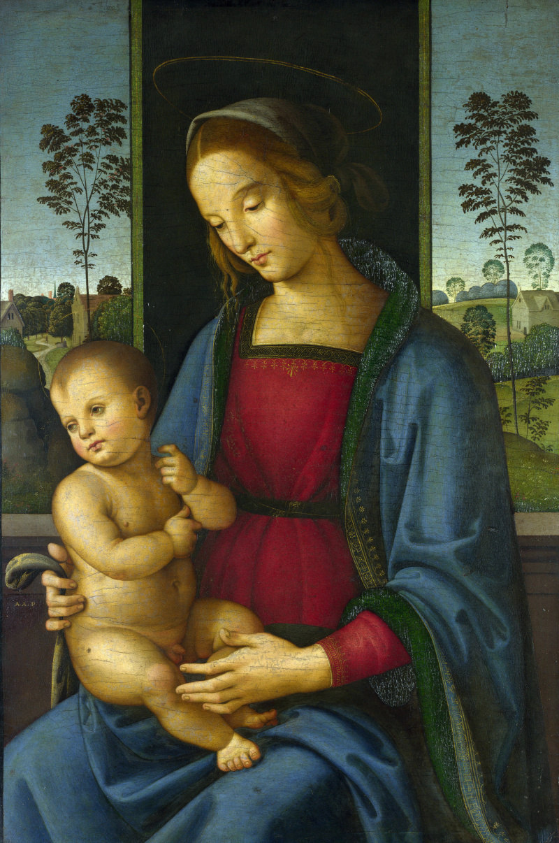 Andrea di Aloji Virgin with the baby : Descriptif de l'œuvre | Artchive