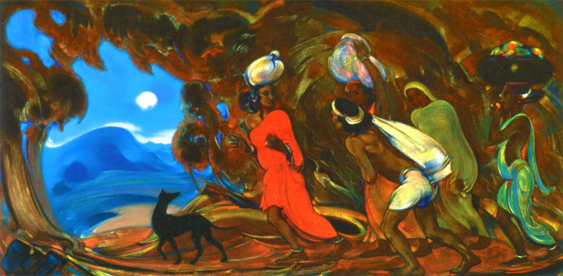 Svyatoslav Nikolaevich Roerich Regreso a casa, 1954, 184×91 cm: Descripción de la obra | Arthive