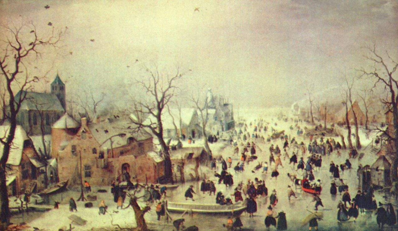 Hendrik Avercamp Winter landscape with ice-skating, 1610, 132×78 cm ...
