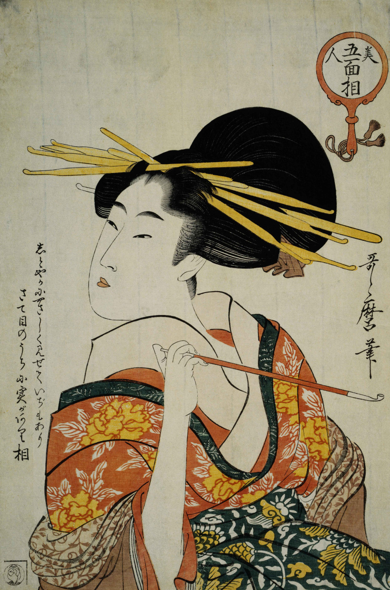 Buy digital version: Geisha with a pipe by Kitagawa Utamaro, Boston ...