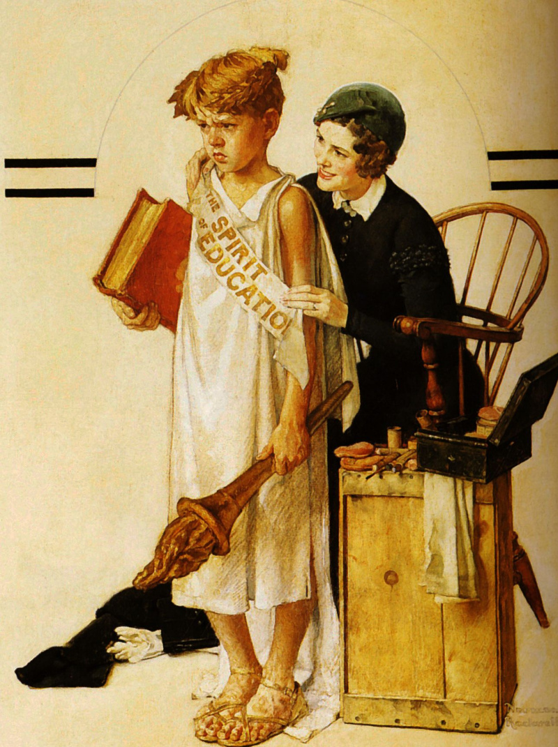 The spirit of education, 1934, 81×61 cm by Norman Rockwell: History ...