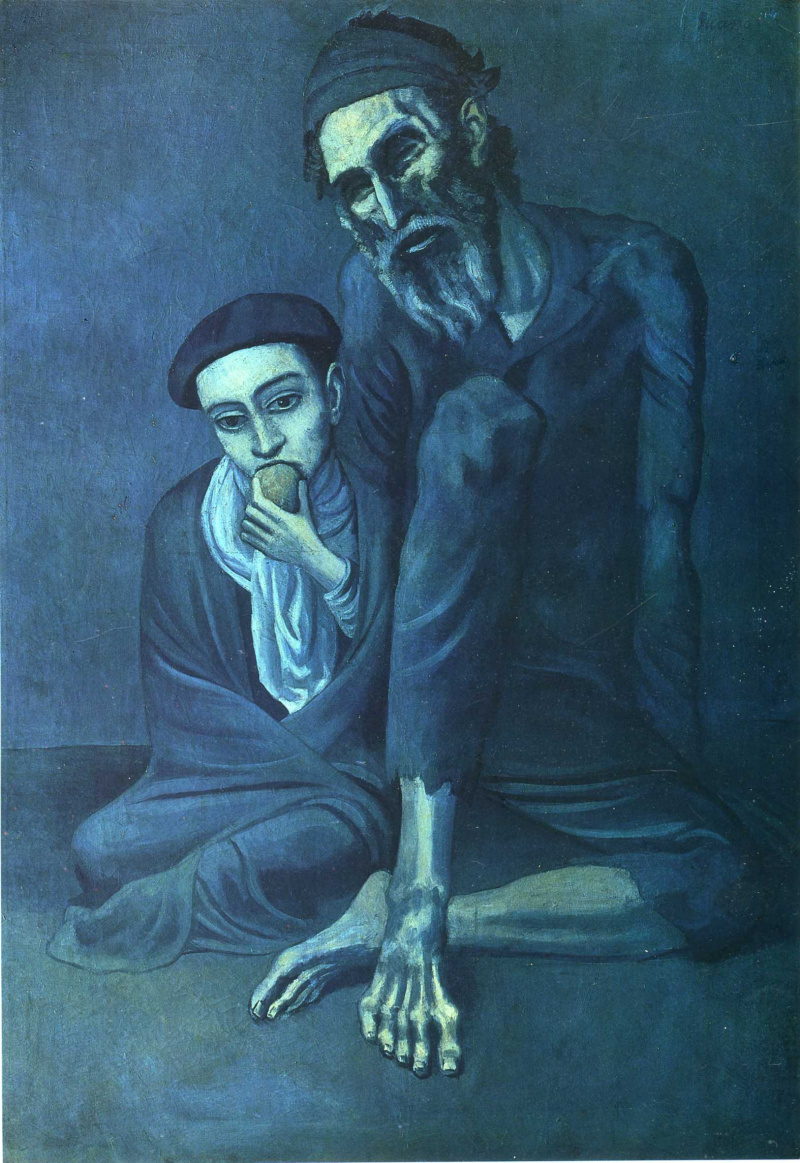 Old Jew and a Boy, 1903, 92×125 cm by Pablo Picasso: History, Analysis ...