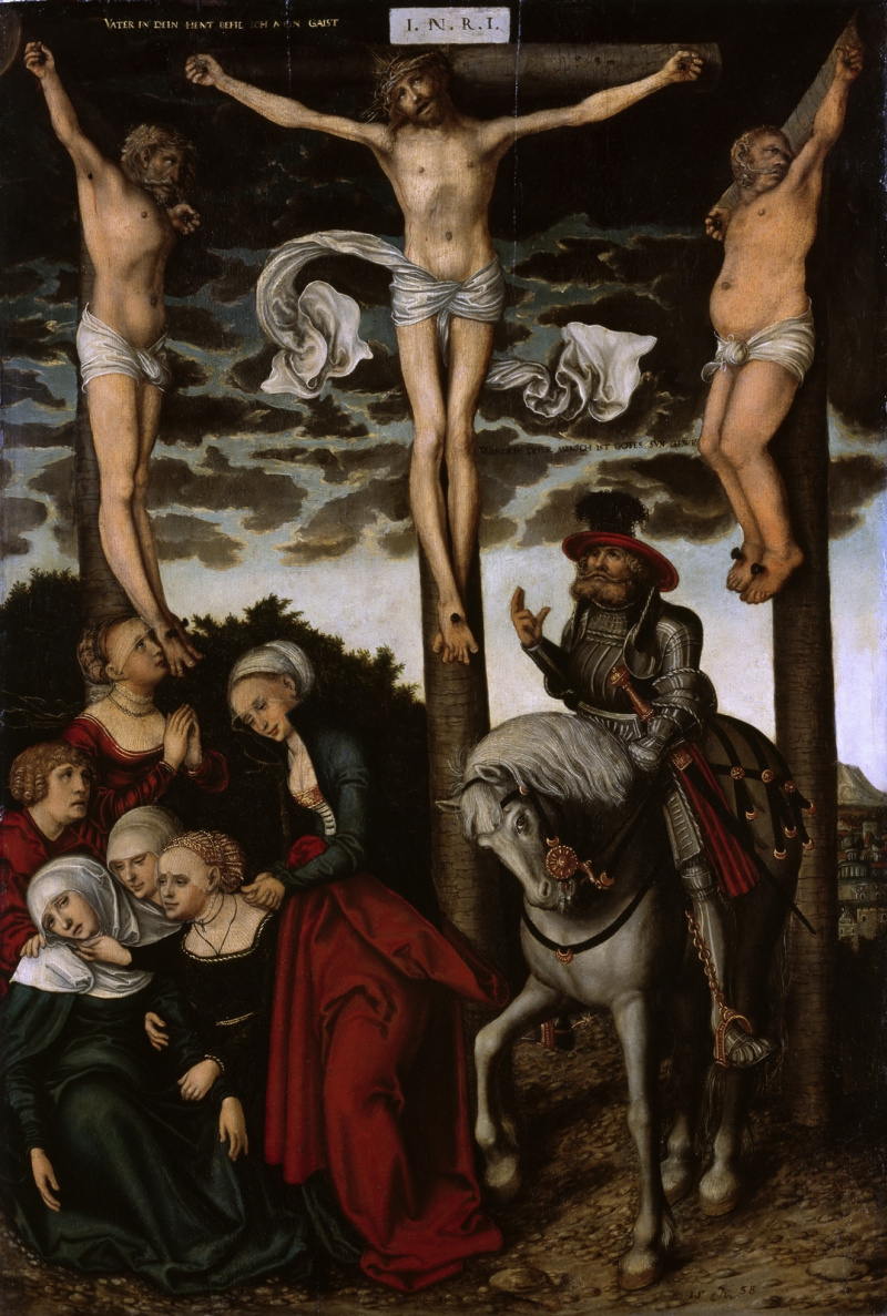 Lucas Cranach le Jeune La crucifixion avec la manipulation de centurion. 1538-1540, 57×88 cm ...