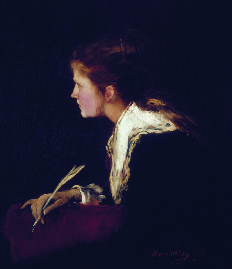 Mihály Munkácsy Eva. Portrait d'une jeune fille pour l'image "de Milton ...