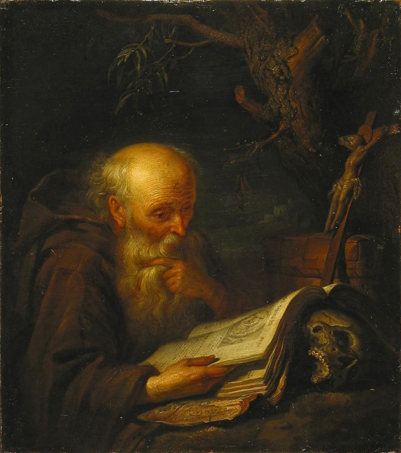 Gerrit (Gerard) Dow Alter Einsiedler, XVII, 23×26 cm: Werkbeschreibung ...