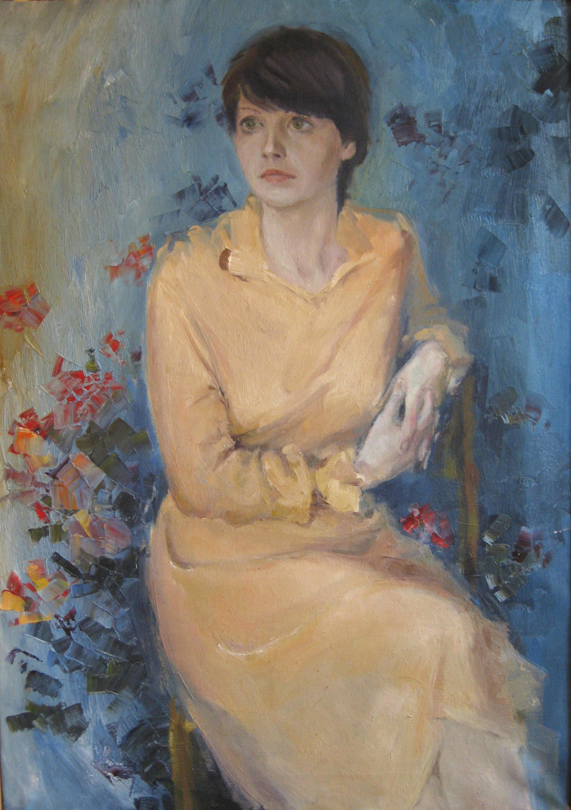 Alexander Belyakov La fille sur bleu, 1983, 80×100 cm : Descriptif de l'œuvre | Artchive