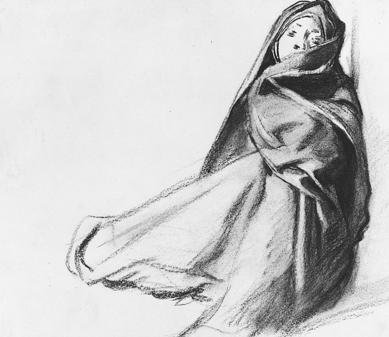 Buy a digital copy: John Singer Sargent - Seated woman in drapery, New ...