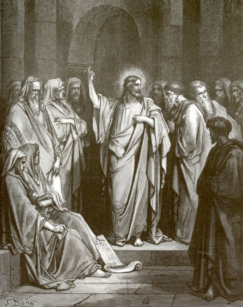 Jesus Christ in the synagogue of Nazareth, 1878 by Paul Gustave Dore ...