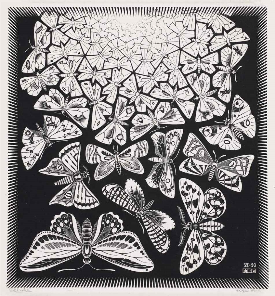 Maurits Cornelis Escher Butterflies, 1950, 26×28 cm: Descripción de la ...