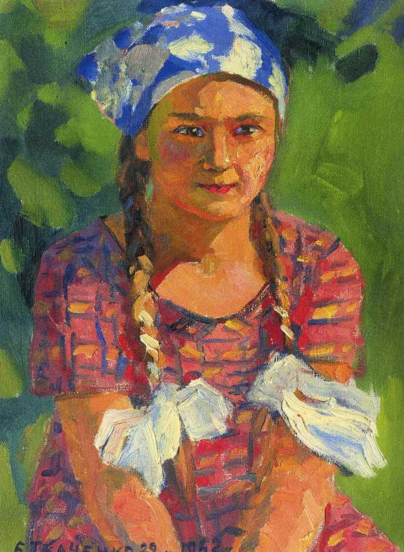 Eugene Nikolaevich Tkachenko Chica en el sol, 1962, 35×46 cm: Descripción de la obra | Arthive