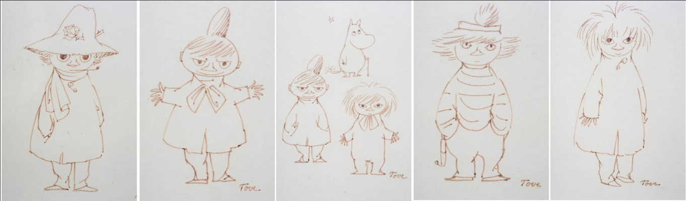 Moomin characters 5 sketches, 1930, 10×14 cm by Tove Jansson: History ...