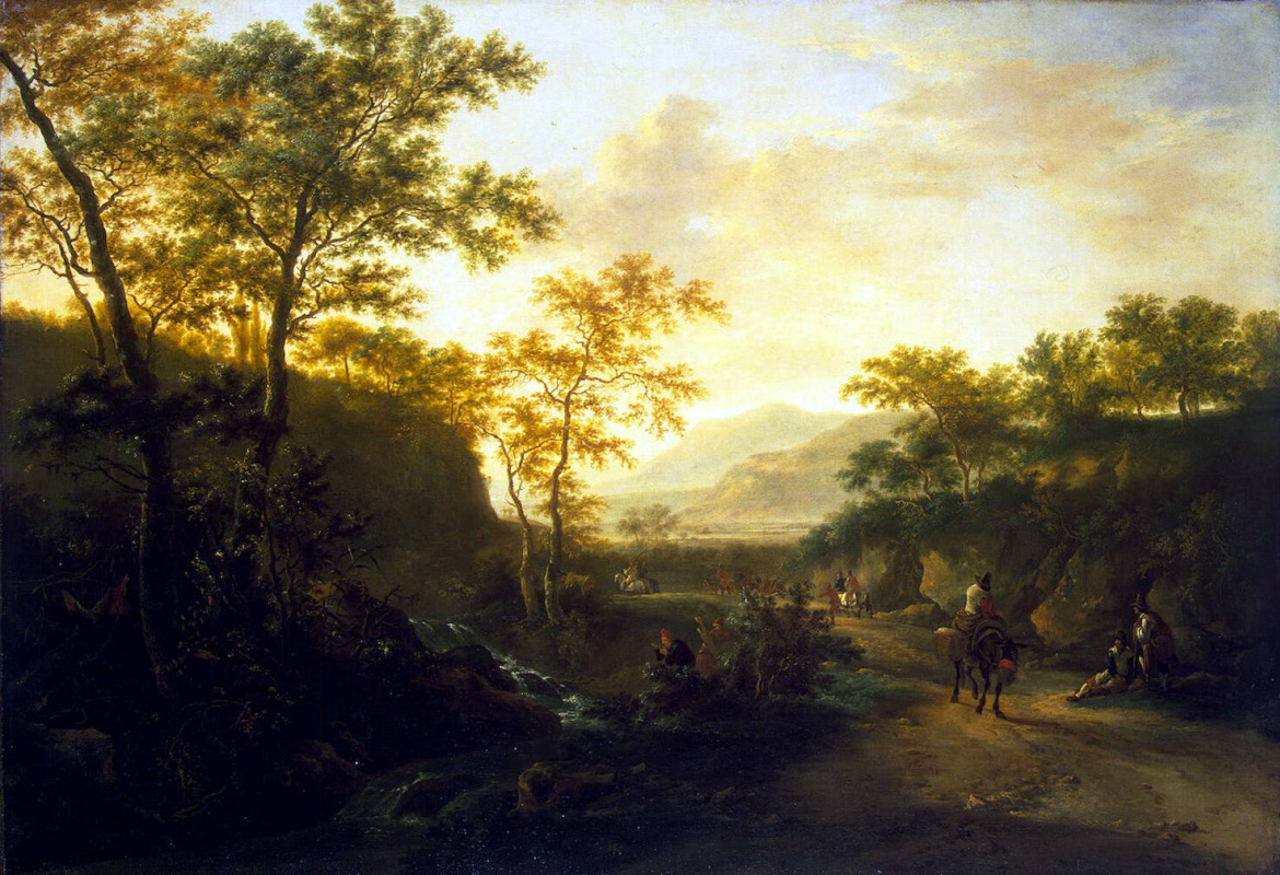 Jan Bot Italian landscape with the road：作品描述 | Arthive