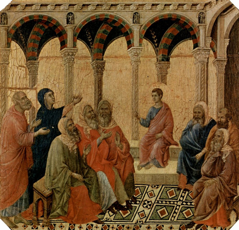 Duccio di Buoninsegna Maesta, altar of Siena Cathedral, front, predella ...