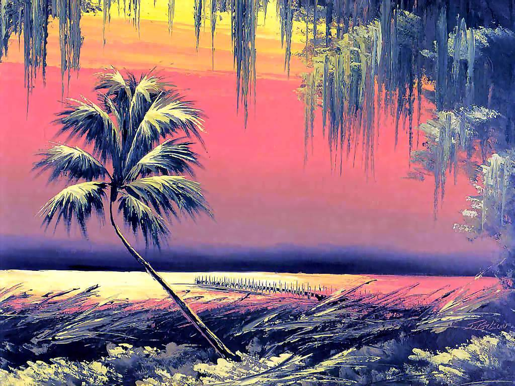 James Gibson Landscape with palm tree : Descriptif de l'œuvre | Artchive