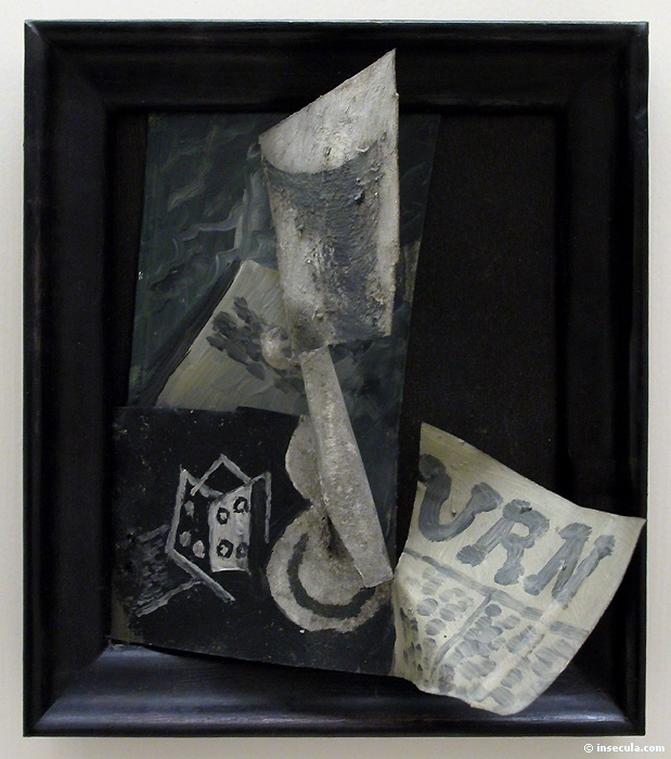 Pablo Picasso Glass, dice and newspaper, 1914, 19×21 cm: Descripción de ...
