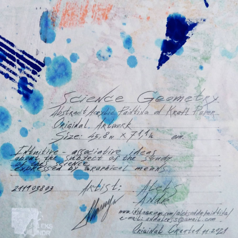 Aleks Andr Science Geometry. Abstract Painting, 11 2021, 46×71 cm ...