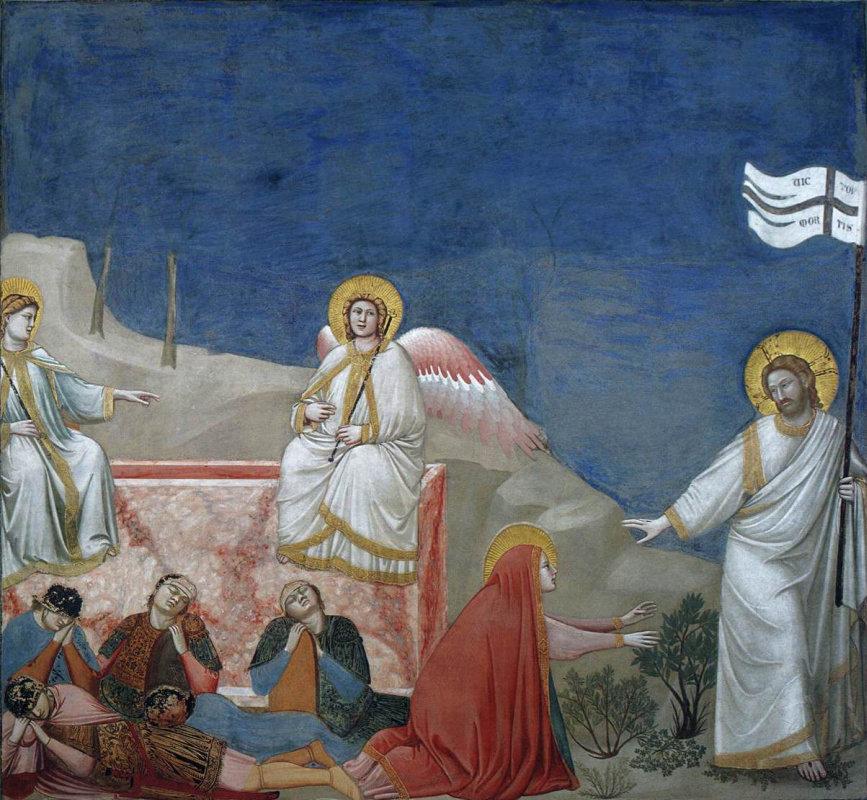 Giotto di Bondone La résurrection Scènes de la vie du Christ, 1306, 200 ...