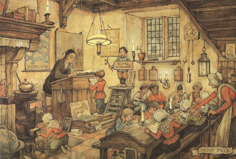School, 1950, 36×25 cm by Anton Pieck: History, Analysis & Facts | Arthive
