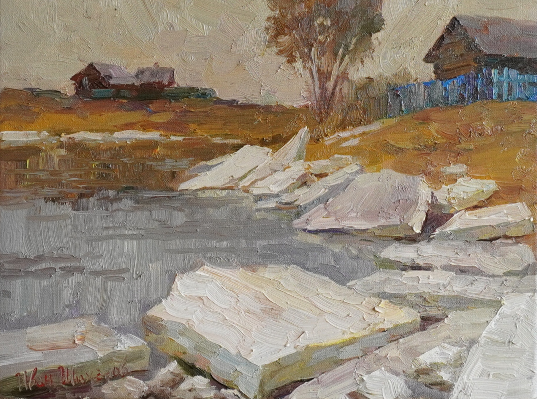 The ice caps are melting, 2024, 40×30 cm by Ivan Vasilievich Shikhanov ...